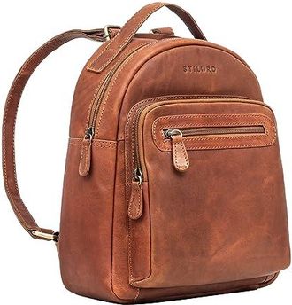 STILORD Kima Petit Sac à Dos Femme Vintage en Cuir Sac à Dos de Ville Femme Sac à Main Mini Sac à Dos de Jour Daypack Sac à Dos Femme, Couleur:namibia - marro