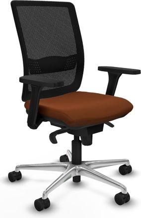 Piqueras y Crespo Haches B&uuml;rostuhl mit 3D-Armlehnen, h&ouml;henverstellbare Lendenwirbelst&uuml;tze, mit 5 Positionen und injiziertem Schaumstoff, Schwarz/Braun