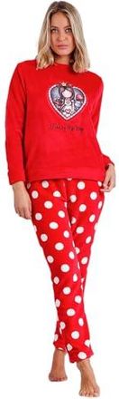 Salvatore Santoro GORJUSS Santoro Pyjama dhiver pour femme Motif Finding My Way de Corel avec ceinture r&eacute;glable et col rond, Framboise, XL