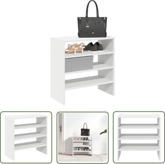 vidaXL The Living Store - vidaXL Schuhregale 2 Stk. Stapelbar Wei&szlig; 60x30x30,5 cm