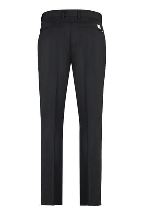 Department Five Mens Black Wool-Blend Trousers