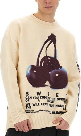 Jil Sander Embroidered Wool Sweater - Beige