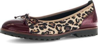 Gabor Damen Klassische Ballerinas, Frauen Ballerinas,wechsel-Fussbett,Optifit,breit,Hovercraft,atmungs-aktiv,sacchetto,Natur/Bordo,38.5 EU / 5.5 UK