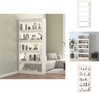 vidaXL B&uuml;cherregal/Raumteiler Wei&szlig; 80x30x167,4 cm Massivholz Kiefer - B&uuml;cherregal - Massivholzm&ouml;bel - Raumteiler - Wei&szlig;es B&uuml;cherregal - Kiefernholz