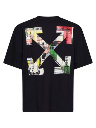 Off-white Mens T-Shirt Industrial Arrow Skate Black Cotton T-Shirts And Polos