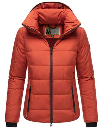 Marikoo Basic Damen Steppjacke kurz mit Kapuze Radaa 16 Terracotta Gr. 3XL