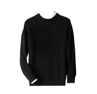 Generic Pull à col ras du cou pour homme - Style décontracté - En tricot solide - Manches longues - En laine - Pour affaires, 6025, XXL