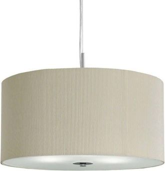 Searchlight Searchlight - Suspension drum pleat Tambour 3L Abatjour pliss&eacute; cr&egrave;me diffuseur verre givr&eacute; E27 3x60w maxi diam&egrave;tre 60CM