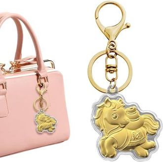 Generico Pendentif Sac &agrave; dos en forme de cheval Pendentif avec symbole de - Porte-cl&eacute;s pour le Nouvel An, adulte, enfant, ami de la famille, festival dhiver, s