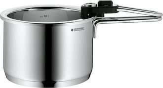 WMF Simmertopf induktion mit Temperaturanzeige 1,5l, Milchtopf Induktion, Wasserbadkocher herausnehmbaren Einsatz, Cromargan Edelstahl