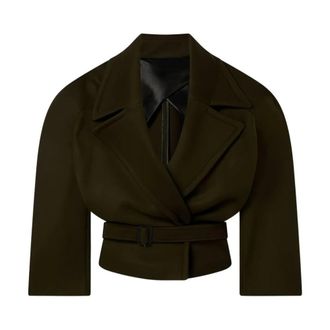 Stella McCartney Cropped G&uuml;rteljacke - - Jackets - Damen - Gr&uuml;n - XS