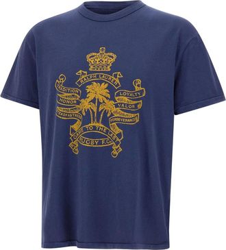 Polo Ralph Lauren Homme, Tops, Bleu, Taille: L Crest Graphic Cotton T-Shirt