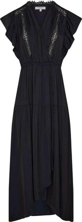 Morgan Langes tailliertes Kleid mit Spitze Marine 42