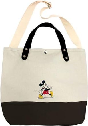 Disney Mickey Mouse Sac de plage, sac de voyage, sacs à provisions, design en coton, sacs à bandoulière, cadeau pour femmes et adolescents, beige