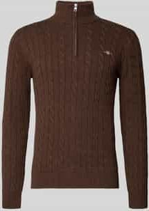 GANT Slim Fit Troyer mit gerippten Abschl&uuml;ssen