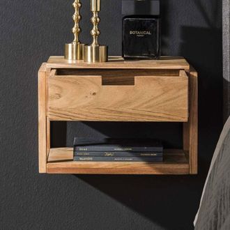 M&S Collection M&s - Chevet mural 1 tiroir 39x25x27 cm en acacia naturel