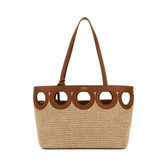 Ferragamo Gancini Frame Raffia Tote - - Bags - Damen - Braun - ONE SIZE