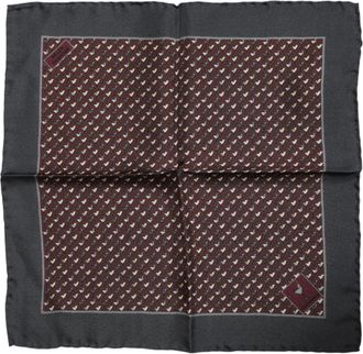 Dolce & Gabbana Mens Maroon Cocktail Silk Square Foulard Scarf