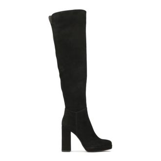 Kazar Wildleder-Musketeerstiefel mit hohem Absatz und Plateau - - Shoes - Damen - Schwarzk - 38 EU