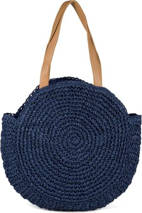 styleBREAKER Schultertasche Runde Flecht Schultertasche - Basttasche