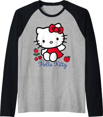 Hello Kitty Cherry Bow Sweet Cute Friends XOXO Klassische Pose Raglan