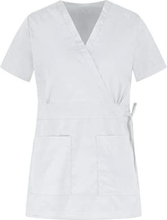 B-Well Laura Tunique de soin pour femme, pour esthéticienne, coiffeuse, masseuse, physiothérapeute, spa, Blanc., XXXL