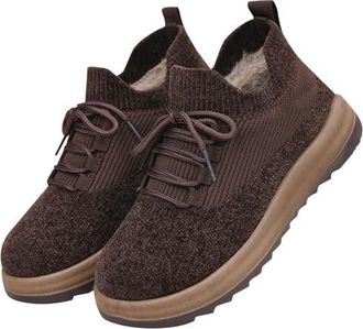 Generic Baskets Chaussons dhiver Femme Doublure en Polaire Chaude Lacets Baskets Chaussons De Marche Semelle Épaisse Antidérapante Confortables Légères Automn