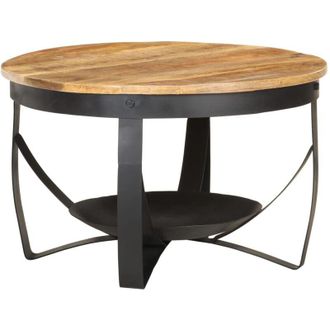 vidaXL Table basse &Oslash;68x43 cm Bois de manguier brut - Vidaxl