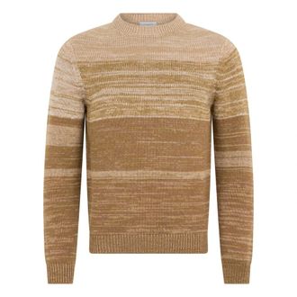 Malo Gestreifter Casual-Pullover - - Knitwear - Herren - Beige - M