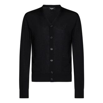 Dsquared2 V-Ausschnitt Wollcardigan - - Knitwear - Herren - Schwarzk - XL