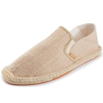 Alexis Leroy Espadrilles Plates l&eacute;g&egrave;res en Toile pour Hommes Abricot 42 EU
