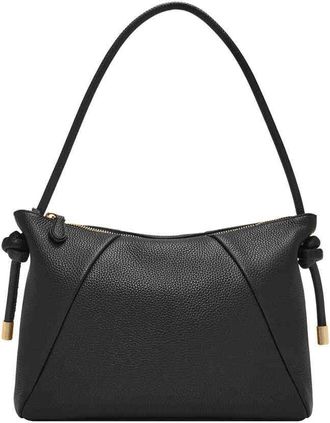 Fossil Willa Leder oder Nylon Handtasche für Damen, Dunkelschwarz