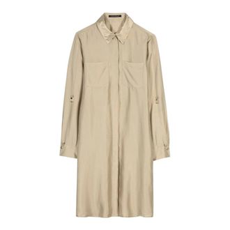 Luisa Cerano Seiden- und Viskose-Hemdblusenkleid mit verdecktem Verschluss - - Dresses - Damen - Beige - S