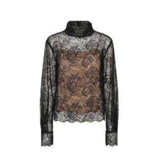Rotate Rotate Birger Christensen, Femme, Blouses et Chemises, Noir, Taille: 36 FR Blouse en dentelle &agrave; col montant