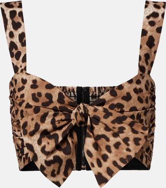 Dolce & Gabbana Top raccourci en coton à motif léopard