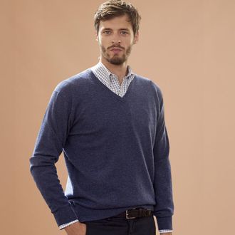 Bexley Elian - Pull homme bleu foncé chiné