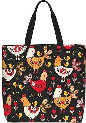 Generic Coqs Mignons Sac A Main Femme Grand Tote Bag L&eacute;ger Sac A Main Femmes Pour Plage Voyage Gym