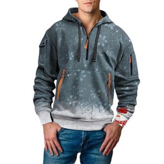 Generic Sweat à capuche imprimé floral 3D pour homme, pull à motif floral dynamique pour jeunes, pull à capuche décontracté pour homme, gris, 3XL