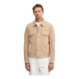 Trussardi Homme, Vestes, Beige, Taille: XL Veste en daim style denim