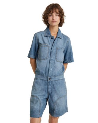 G-Star RAW Womens Jumpsuit Painter Short Overall ss Wmn, Blau (faded thames D24394-D539-G614), S