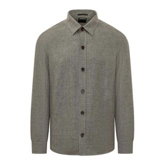 Ermenegildo Zegna Cashmere Leinen- und Seiden-Overshirt - - Jackets - Herren - Grau - XL