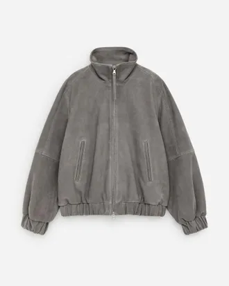Arket Kastige Velourslederjacke -Grau