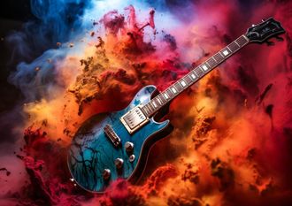 Calvendo Poster 59,4 x 42,0 cm Querformat Aurora-E-Gitarre| Bilder, Kunstdruck, Wandbild, Wanddeko, Prints ohne Rahmen