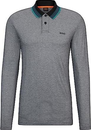 BOSS Hommes Peoxfordlong 1 Polo en piqu&eacute; de Coton avec Logo imprim&eacute;