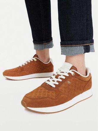 Tommy Hilfiger Sneakers Th Runner Suede Monogram FW0FW09620 Braun