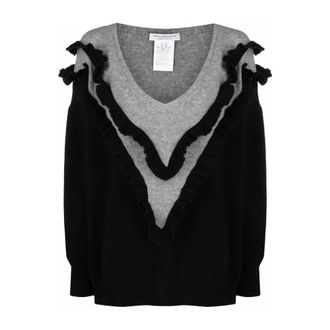Philosophy di Lorenzo Serafini Femme, Pulls, Noir, Taille: 38 FR Pull col en V