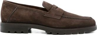 Santoni Homme, Chaussures, Brun, Taille: 43 1/2 EU Mocassin Penny en daim