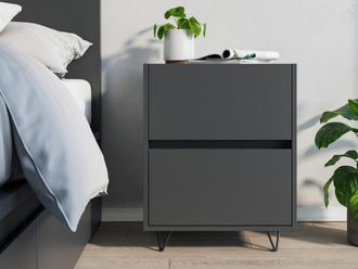 Magnolia Home Nachttisch Yako 50cm 2 SoftClose-Einz&uuml;ge stehend