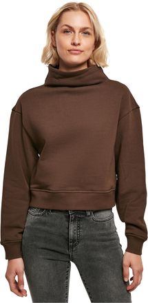 Urban Classics Damen Ladies Organic Short High Neck Crew Brown, XXL