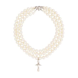 Vivienne Westwood Dreireihige Perlen-Choker-Kette - - Accessories - Damen - Grau - ONE SIZE